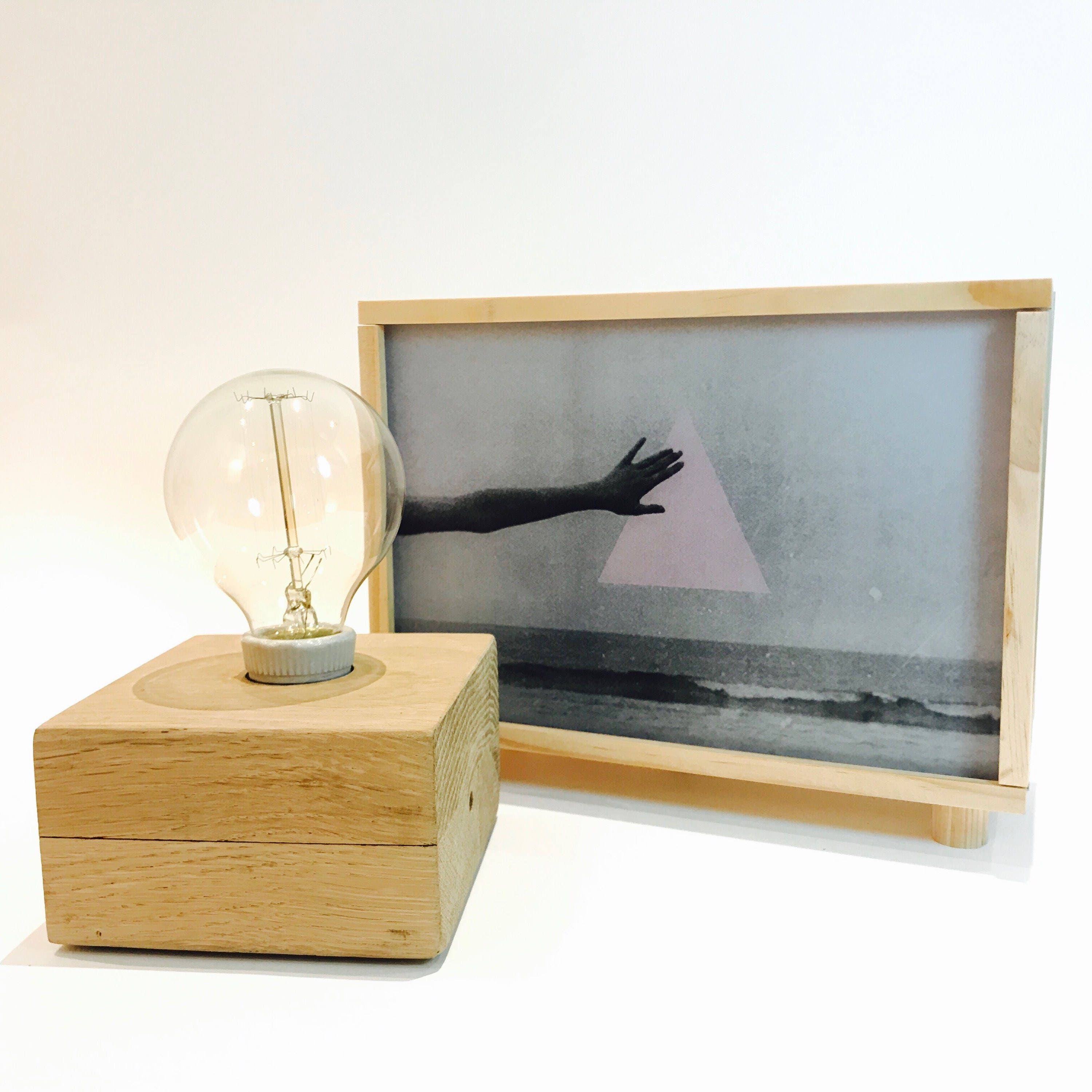 Original Sea Collage in Pinewood Light Box Night Light Box | Etsy