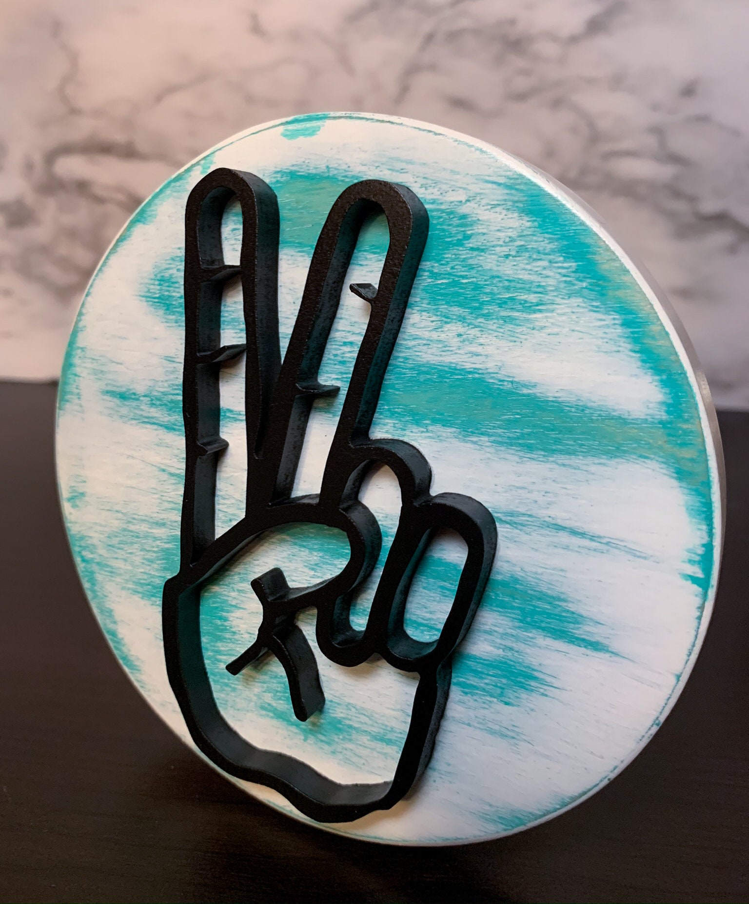 Peace Out Hand Gesture ASL Peace Distressed Beach | Etsy