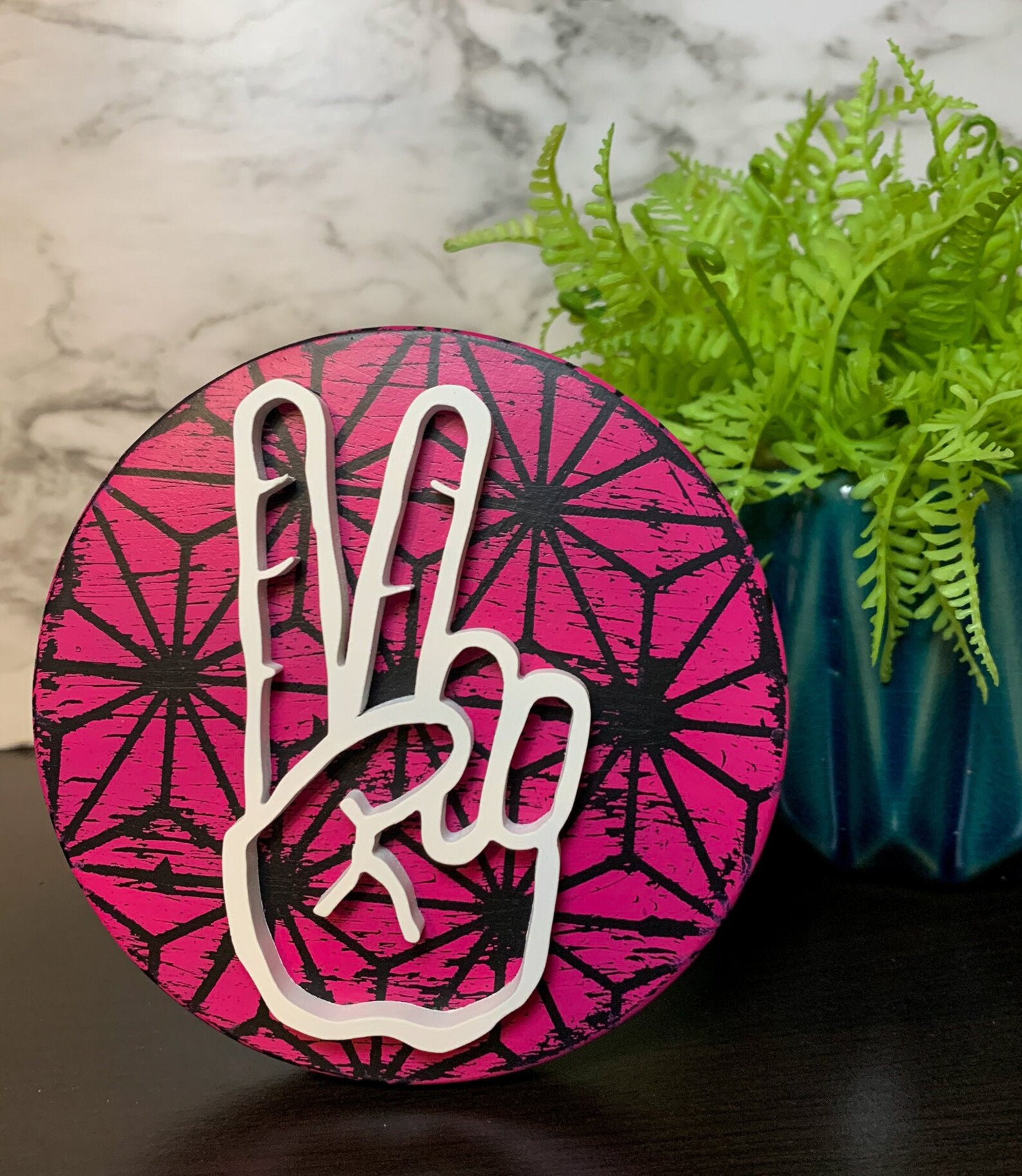 Peace Out Hand Gesture ASL Peace Hot Pink Grunge Peace - Etsy