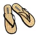 Rice Straw Flip Flops With Black Velvet Thongs new - Etsy