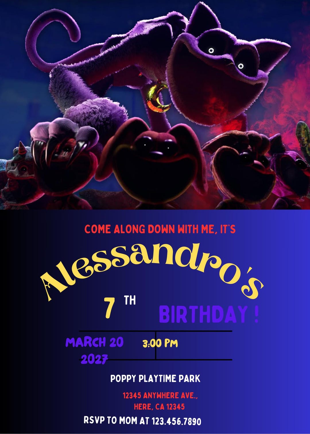 Smiling Critters Invitation/ Smiling Critters Party/ Cat Birthday ...