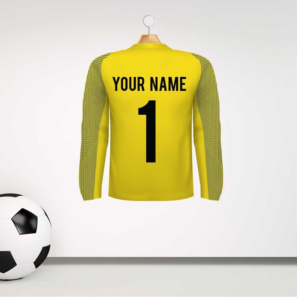 Personalised Yellow Goal Keeper Football Shirt Wall Sticker - Etsy