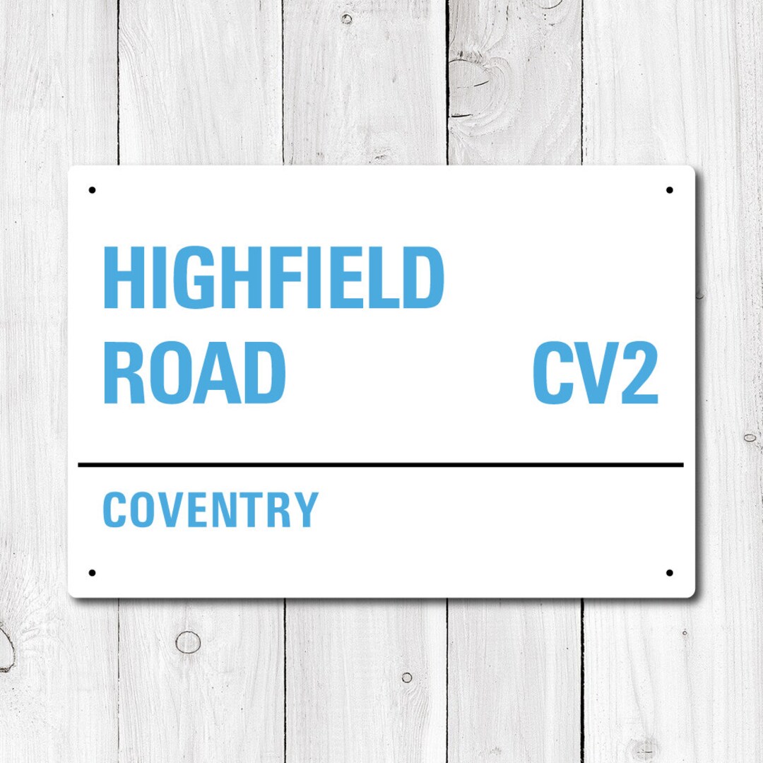 Highfield Road Coventry Metal Sign - Etsy