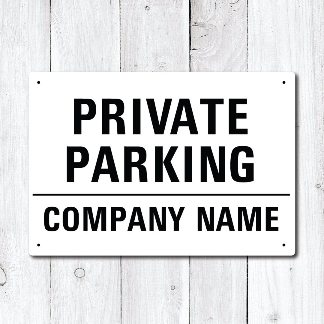 Personalised Company Name 'private Parking' Metal Sign - Etsy