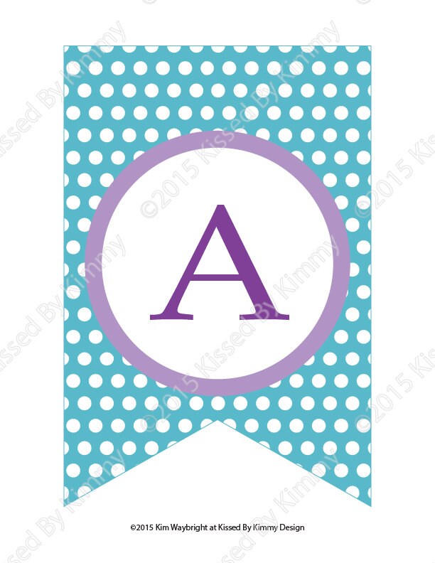 Purple and Teal HAPPY BIRTHDAY Banner 75% off Printable Birthday Banner ...