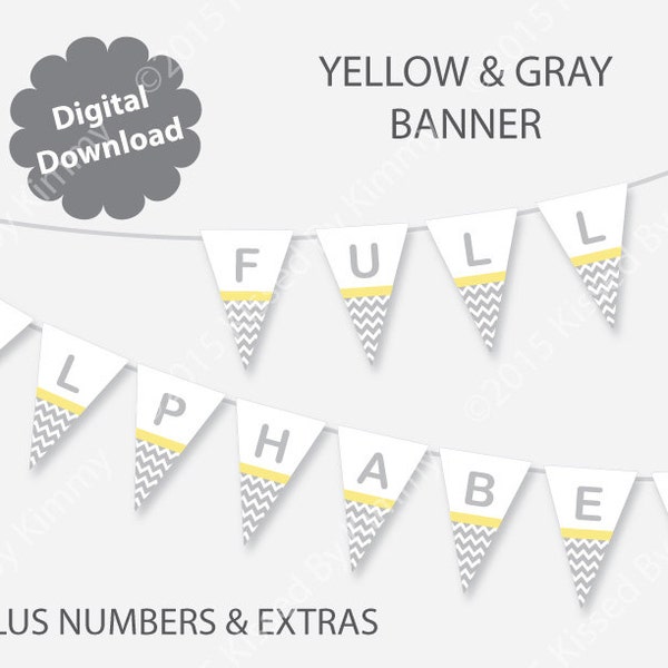Grey Chevron Banner - Etsy
