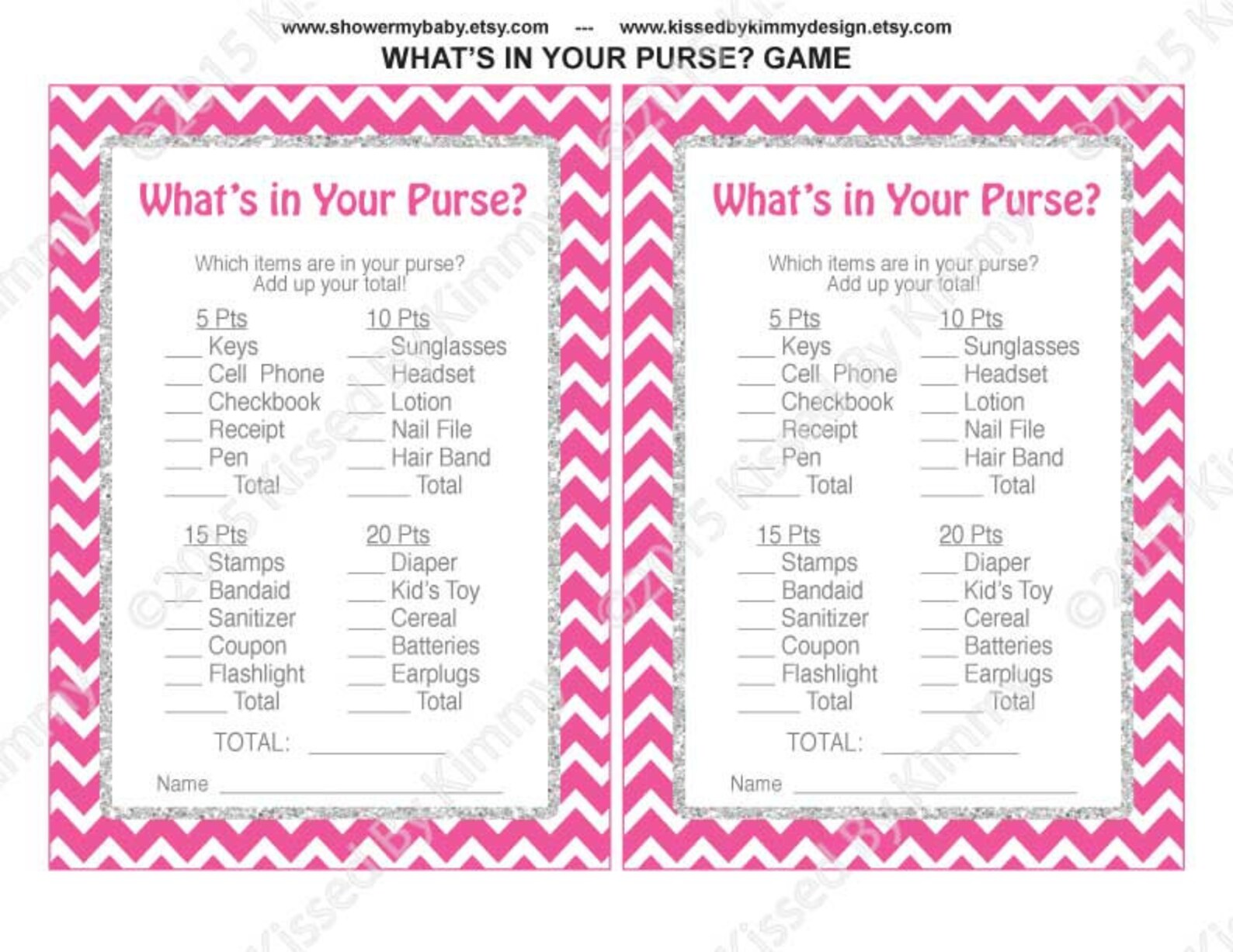 Pink Silver Glitter Baby Shower Game Pack - 60% OFF - PRINTABLE Pink ...