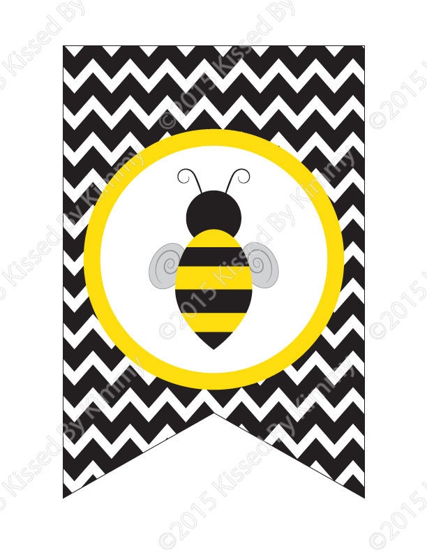 Black and Yellow Bee Baby Shower Banner - 25% off -printable Add-on ...