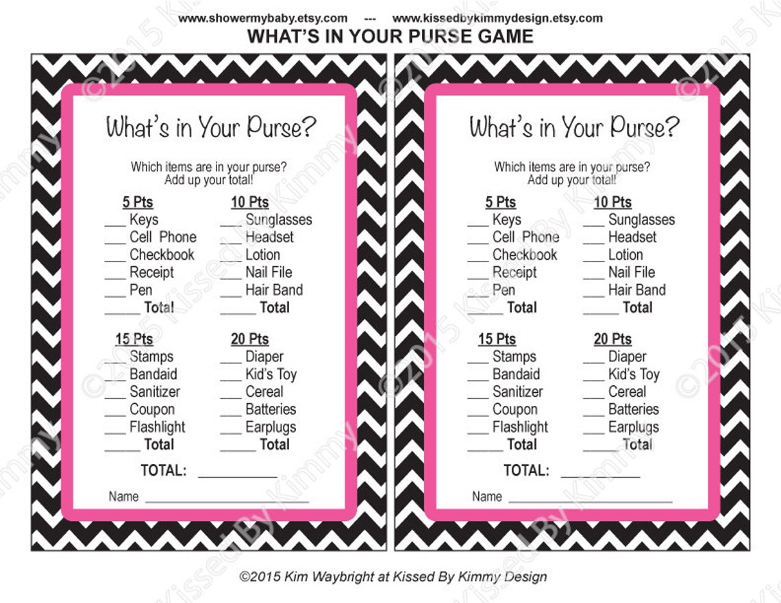 Pink Baby Shower Game Pack PRINTABLE Shower Games-8 Pack Black Bright ...