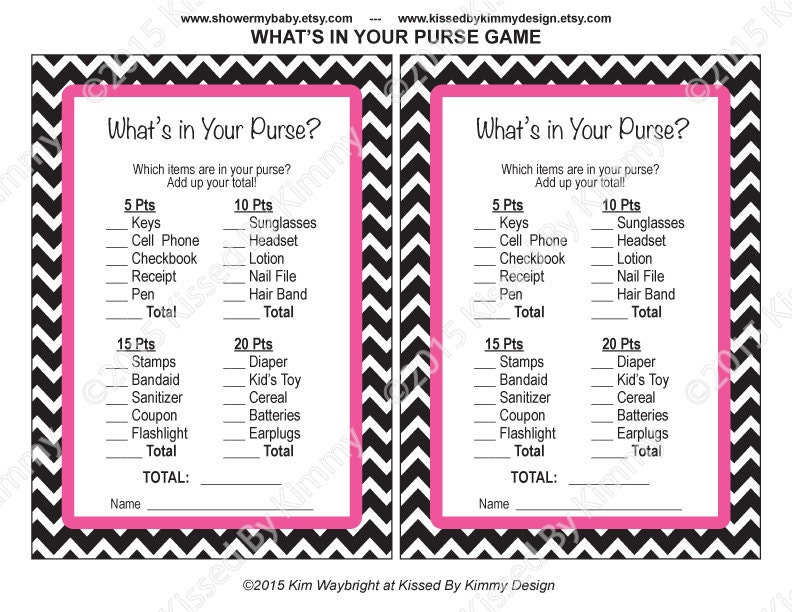 Pink Baby Shower Game Pack -PRINTABLE Shower Games-8 Pack- Black Bright ...
