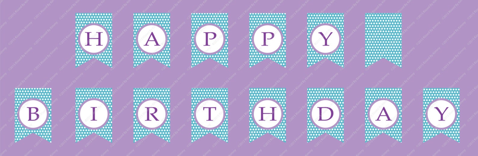 Purple and Teal HAPPY BIRTHDAY Banner 75% off Printable Birthday Banner ...