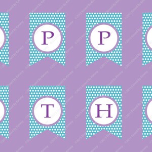 Purple and Teal HAPPY BIRTHDAY Banner 75% off Printable Birthday Banner ...