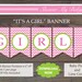 IT'S A GIRL Banner - Printable Baby Girl Shower Banner- Baby Pink Lime ...