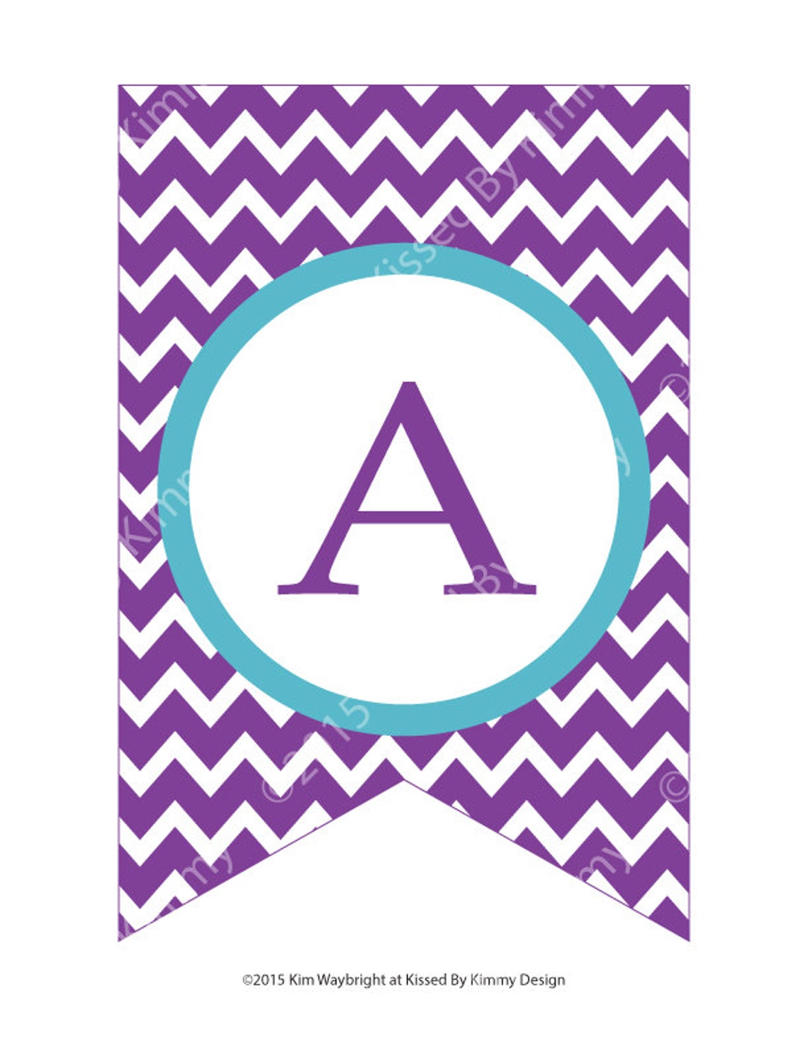 Purple & Teal HAPPY BIRTHDAY Banner Printable Birthday Banner Purple L ...