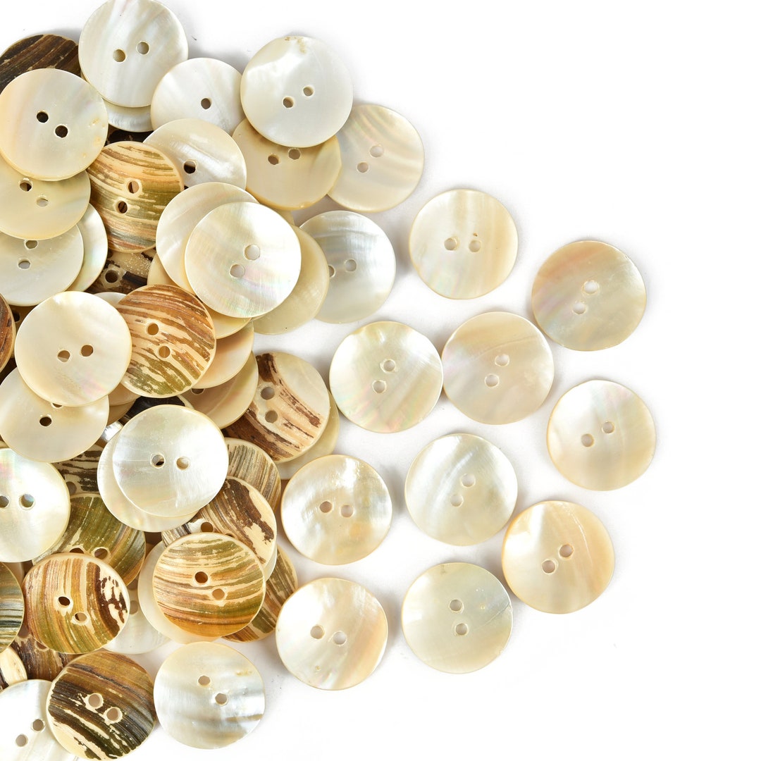 Fancy Natural River Shell Two Hole Buttons Shell Button 60 - Etsy