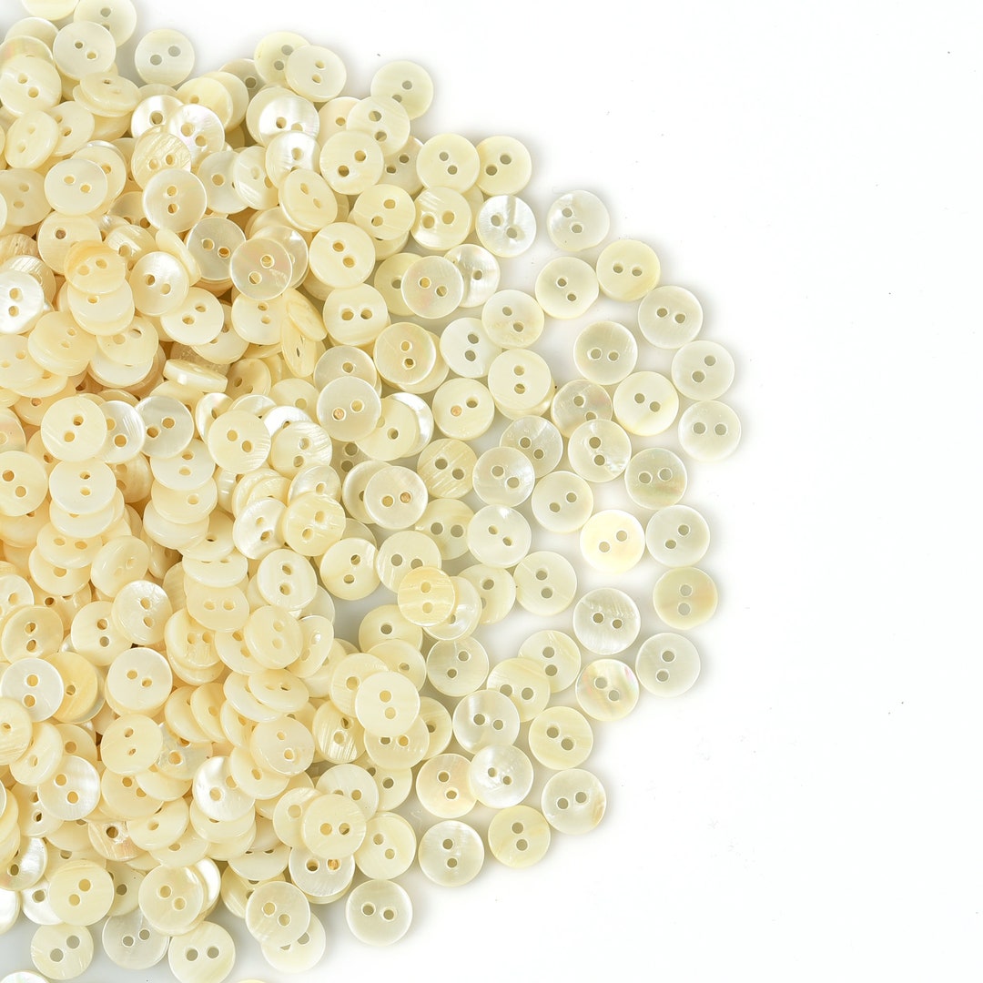 120 Pcs Natural River Shell Buttons Shell Button White Shell Button ...