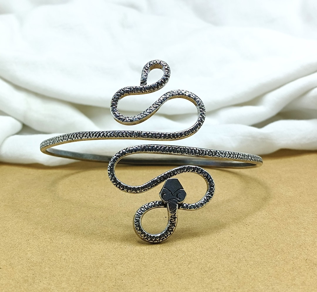 Snake Arm Cuff Bracelet Upper Arm Cuff Silver Arm Band Handmade Jewelry ...