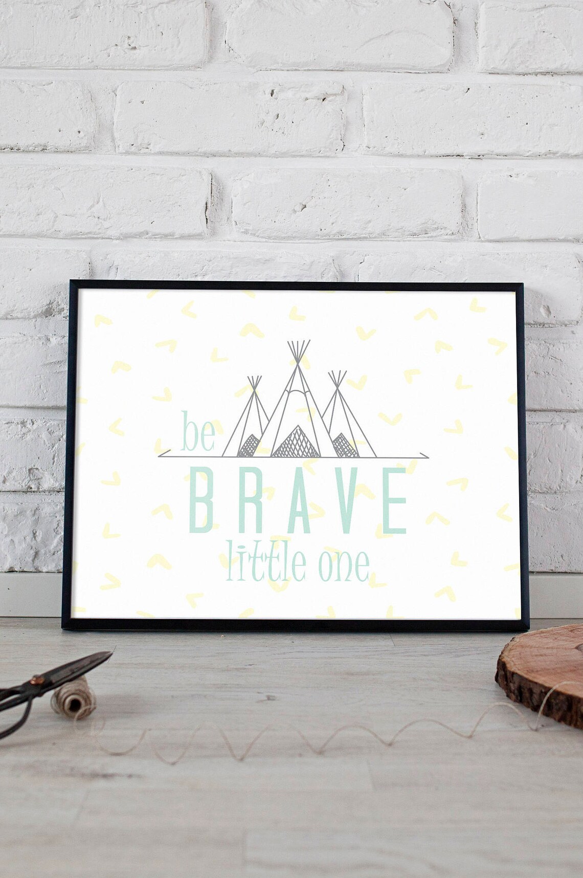 Be Brave Lil One Boho Printable Wall Art Boys Nursery Decor Baby Shower ...