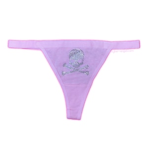 Pink Bling Skull Thong - Y2k Underwear - Mcbling Aesthetic - Etsy