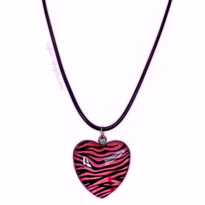Y2K Emo Zebra Heart Necklace - Etsy