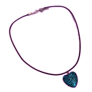 Y2K Emo Zebra Heart Necklace - Etsy