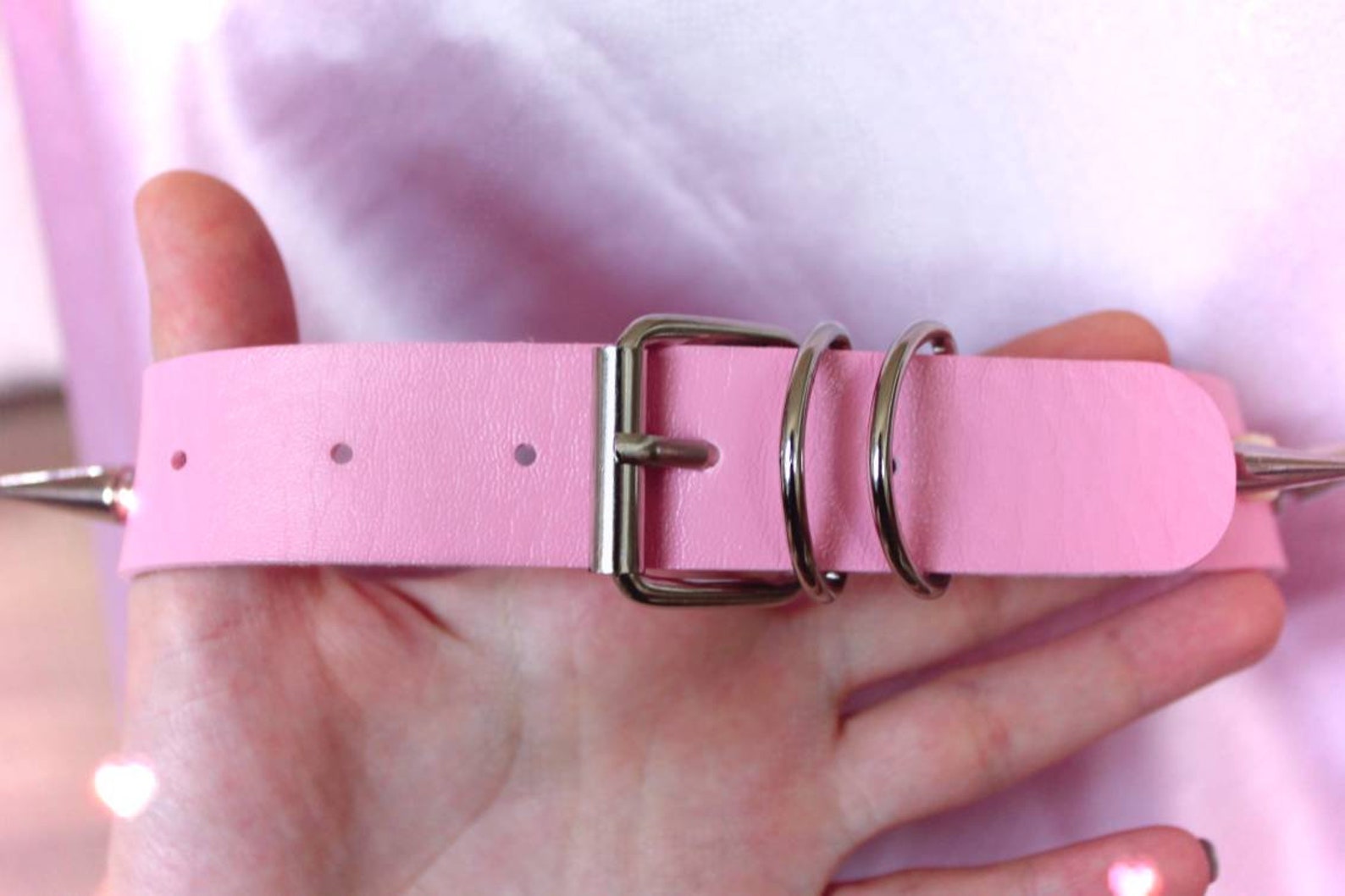 Pink Spiked Collar Pastel Goth Fairy Kei Creepy Cute - Etsy