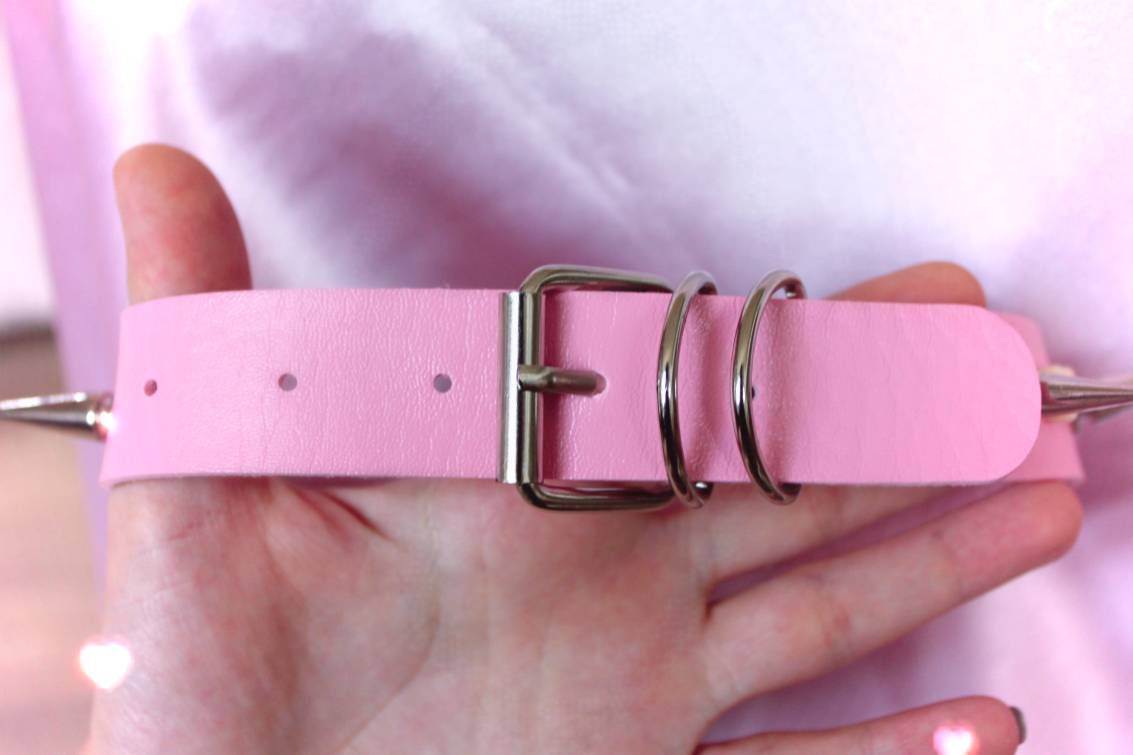Pink Spiked Collar Pastel Goth Fairy Kei Creepy Cute - Etsy