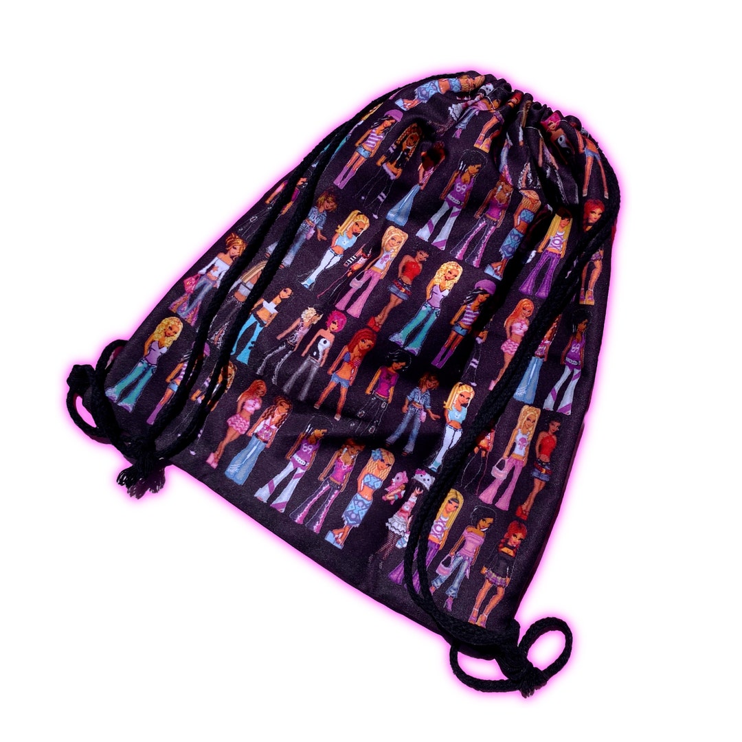 Dollzmania Black Drawstring Bag - Myspace Y2K Aesthetic - Etsy