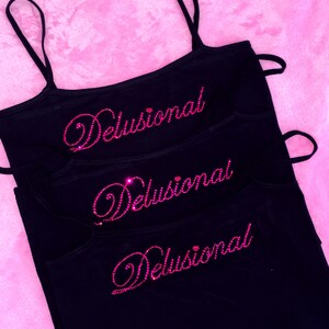 Delusional Pink Rhinestones Cami Top - Mcbling Y2K Clothing - Etsy