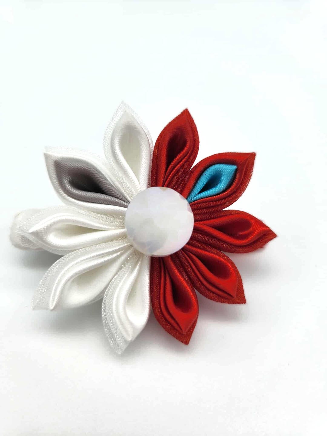 Shoto Kanzashi Flower, Handmade Japanese Fabric Flower, Hair Clip ...