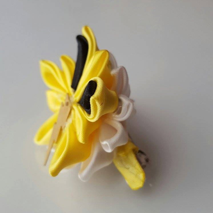 Jolteon Inspired Kanzashi Flower Handmade Japanese Fabric - Etsy