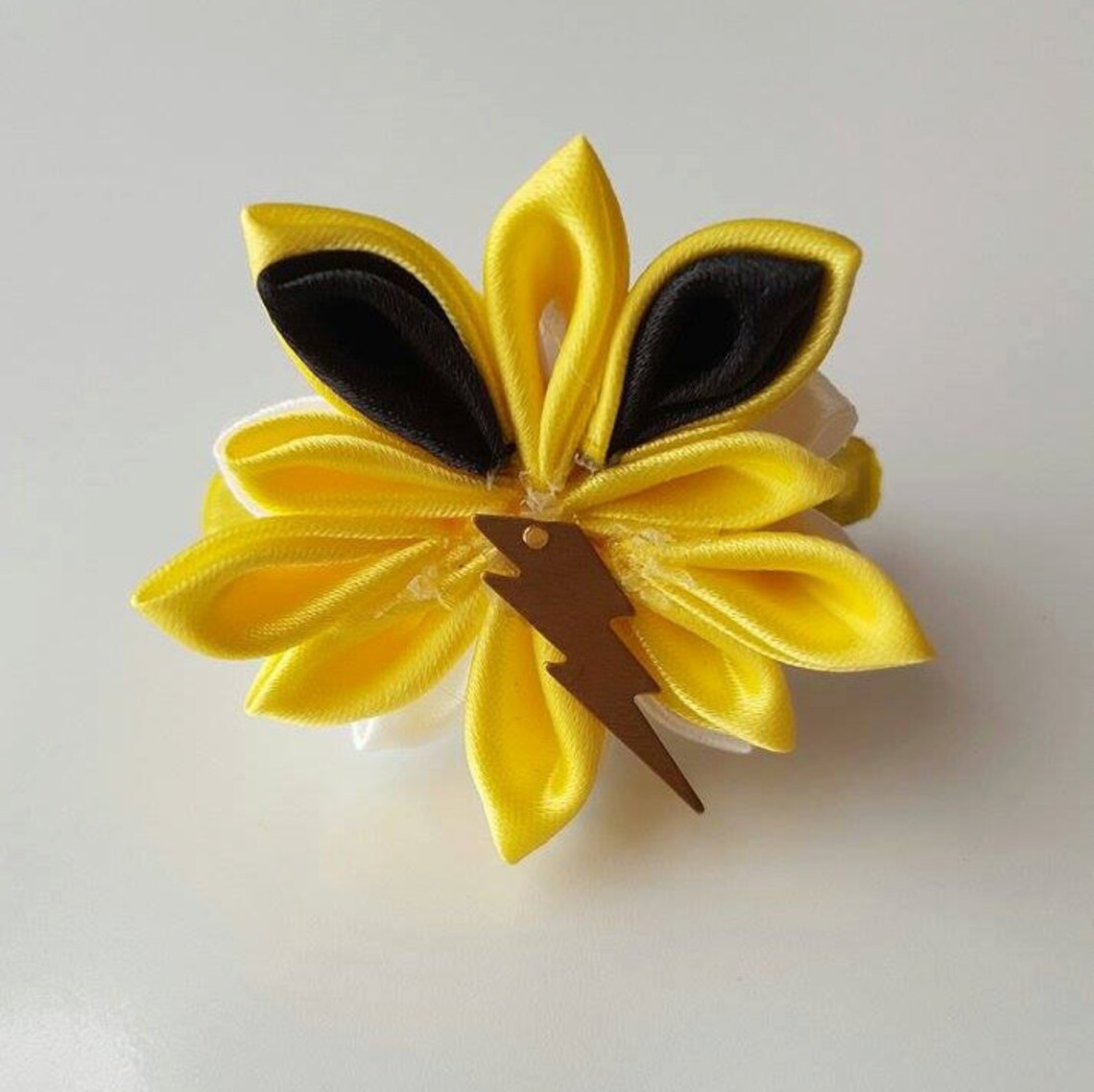 Jolteon Inspired Kanzashi Flower Handmade Japanese Fabric - Etsy