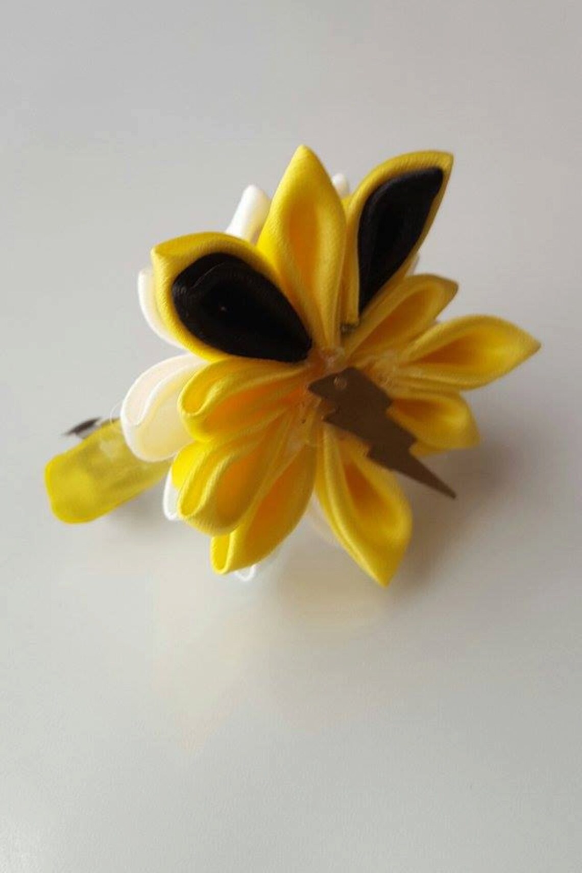 Jolteon Inspired Kanzashi Flower Handmade Japanese Fabric - Etsy