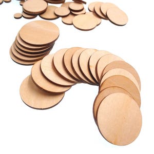 About 100pcs Round Shaped Five Sizes Wooden Embellishments 10-50MM ...