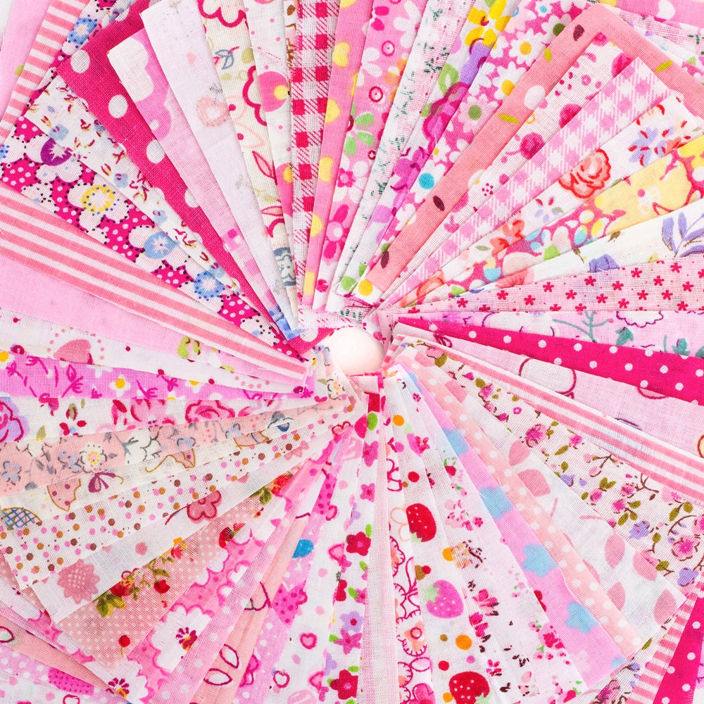 50pcs Different Pattern Patchwork Fabric Craft Printed Cotton | Etsy