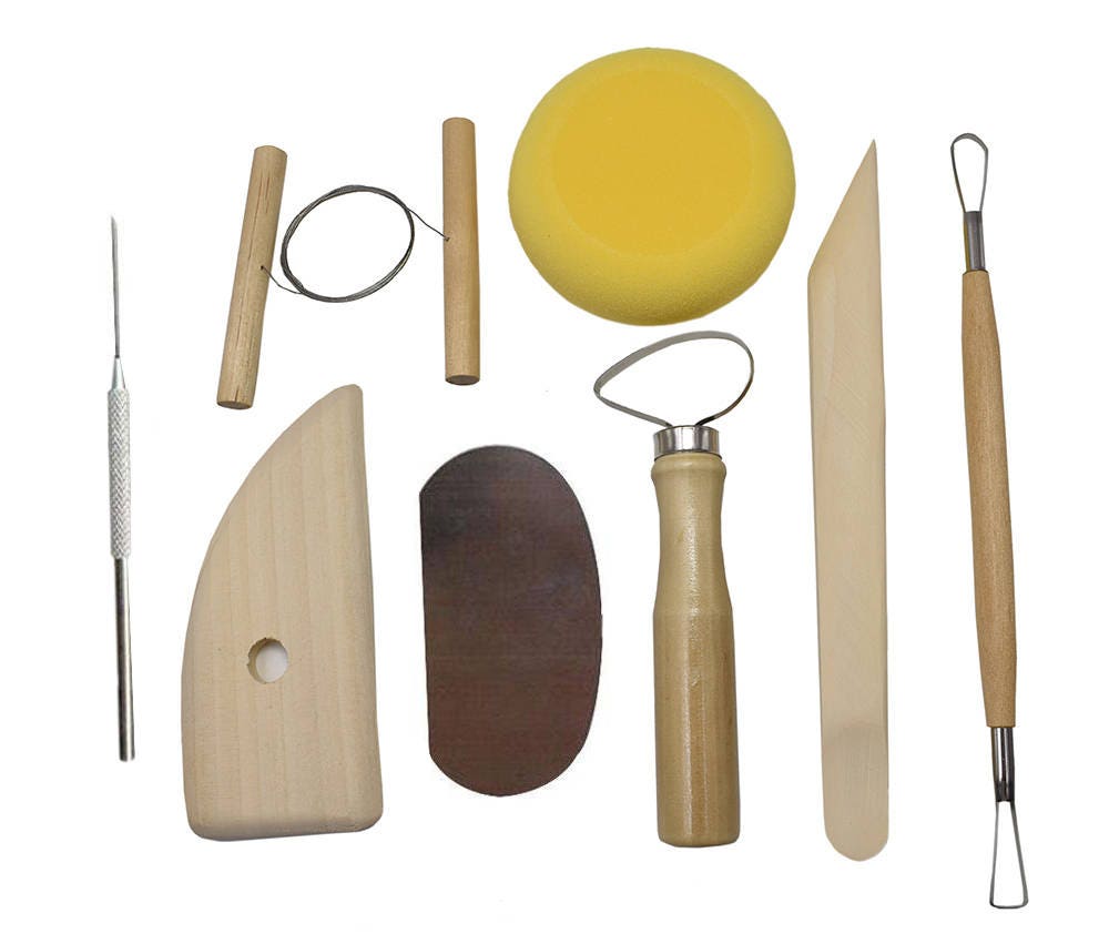 8Pcs Multifunction Wood and Steel Pottery Tool Set Ceramic | Etsy