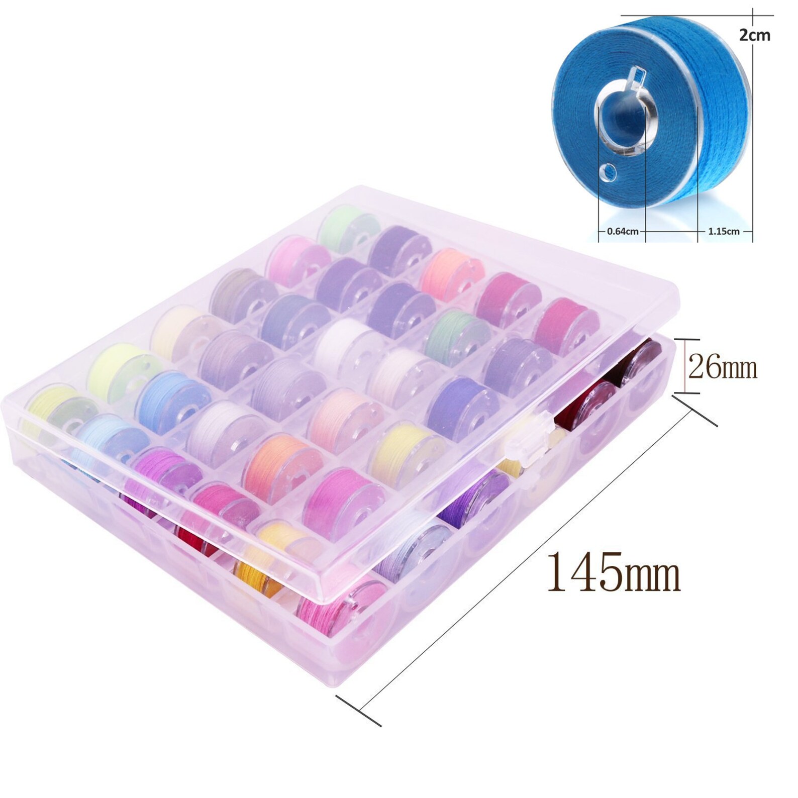 36pcs Bobbins and Assorted Colors Sewing Thread With Storage Case for ...