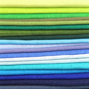 15 Different Color Pieces Linen Cotton Fabric Solid Color Bundle ...