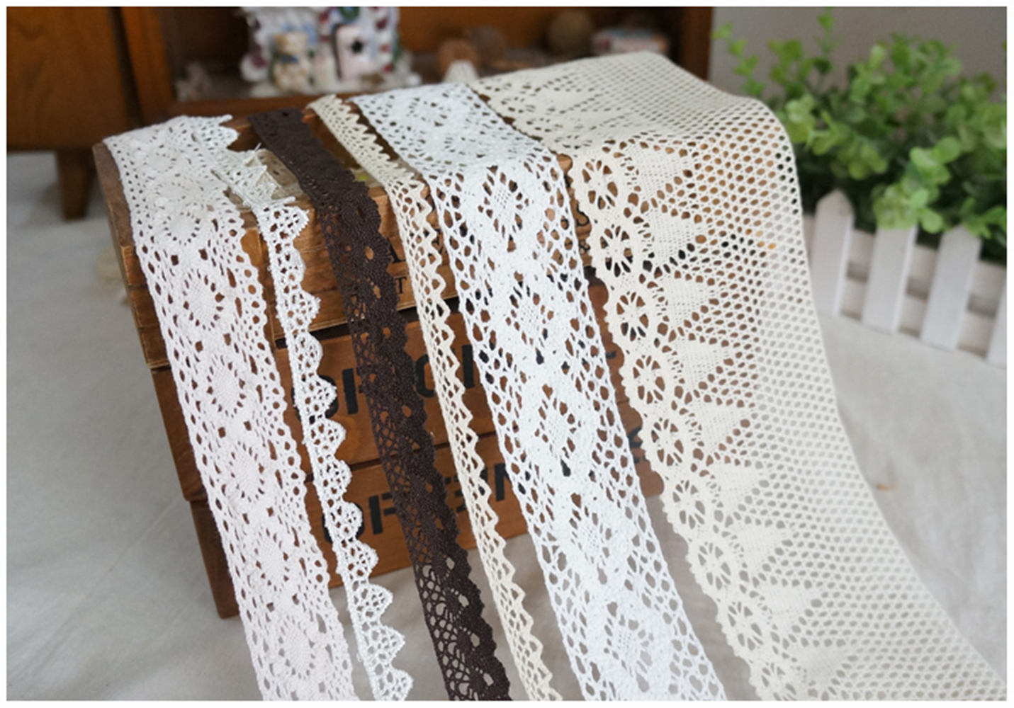 20 Meters Assorted Vintage Style Cotton Lace Ribbon Trim | Etsy