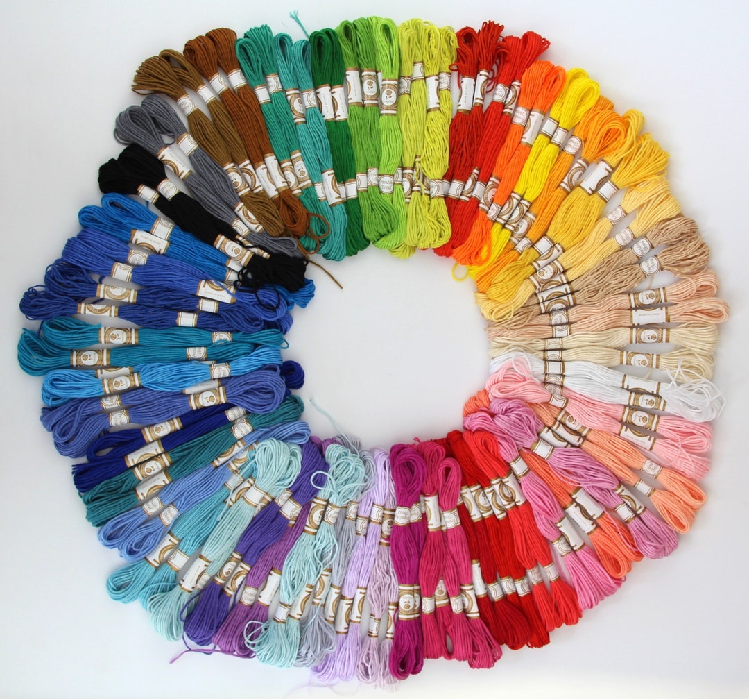 100 X Mix Colors Cross Stitch Cotton Sewing Skeins Embroidery Thread ...