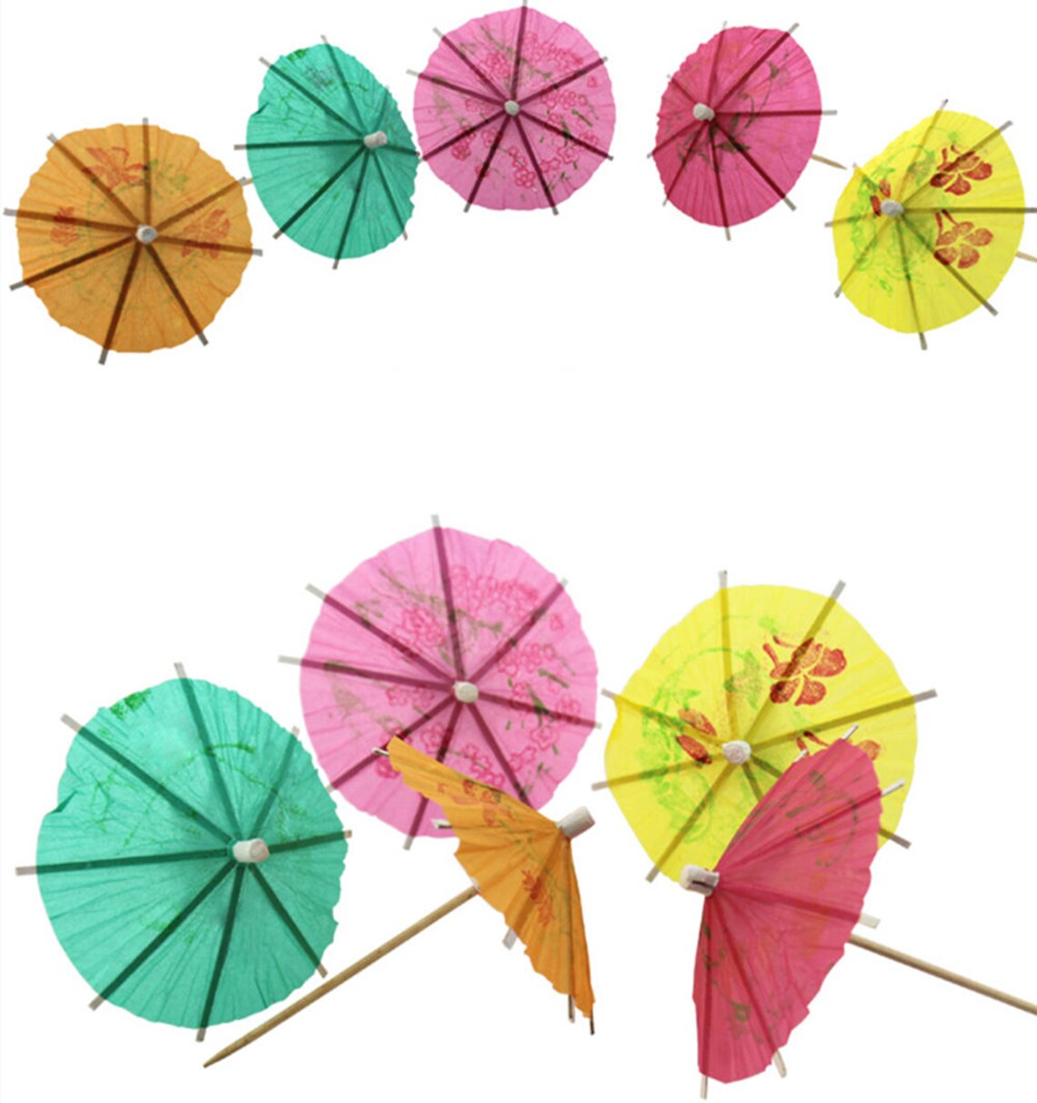 50 Mixed Paper Cocktail Umbrellas Parasols for Party Drinks | Etsy