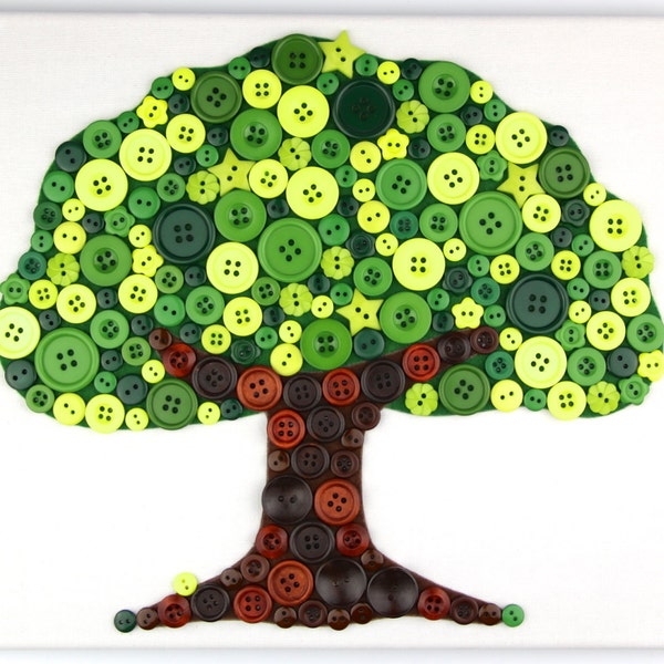 Button Tree Canvas - Etsy