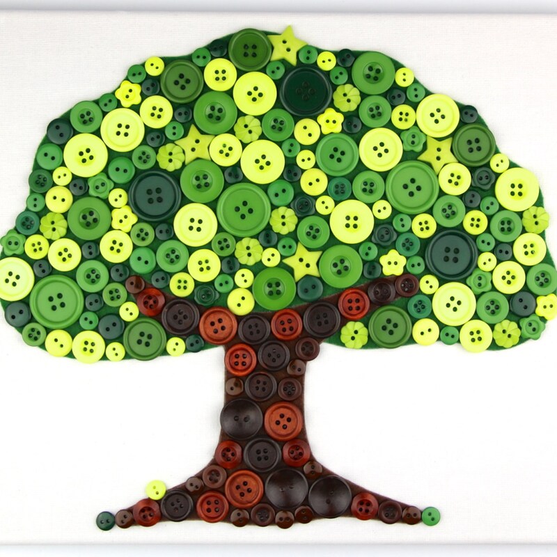 Button Tree Canvas - Etsy