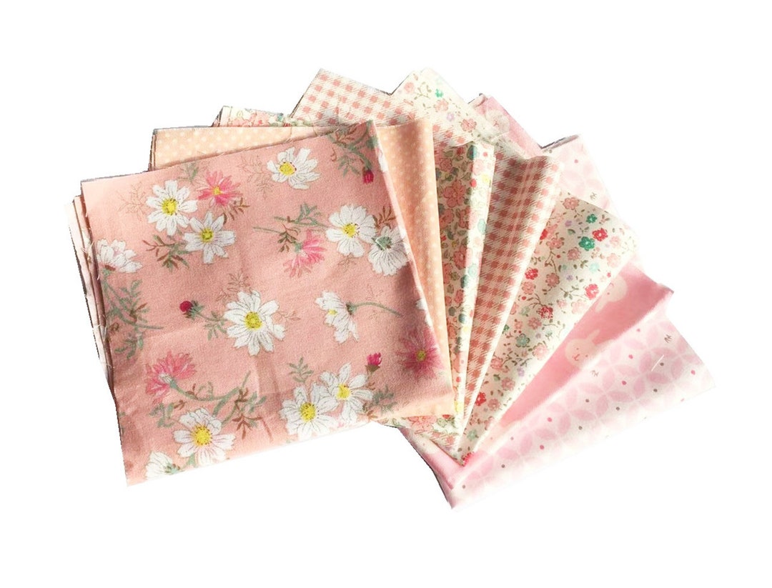 7 Different Patterns and Color Cotton Patchwork Fabric Bundle - Etsy