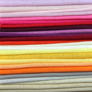 15 Different Color Pieces Linen Cotton Fabric Solid Color Bundle ...