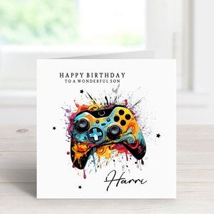 Personalised Gamer Birthday Card Console Birthday Card for Son Boy ...