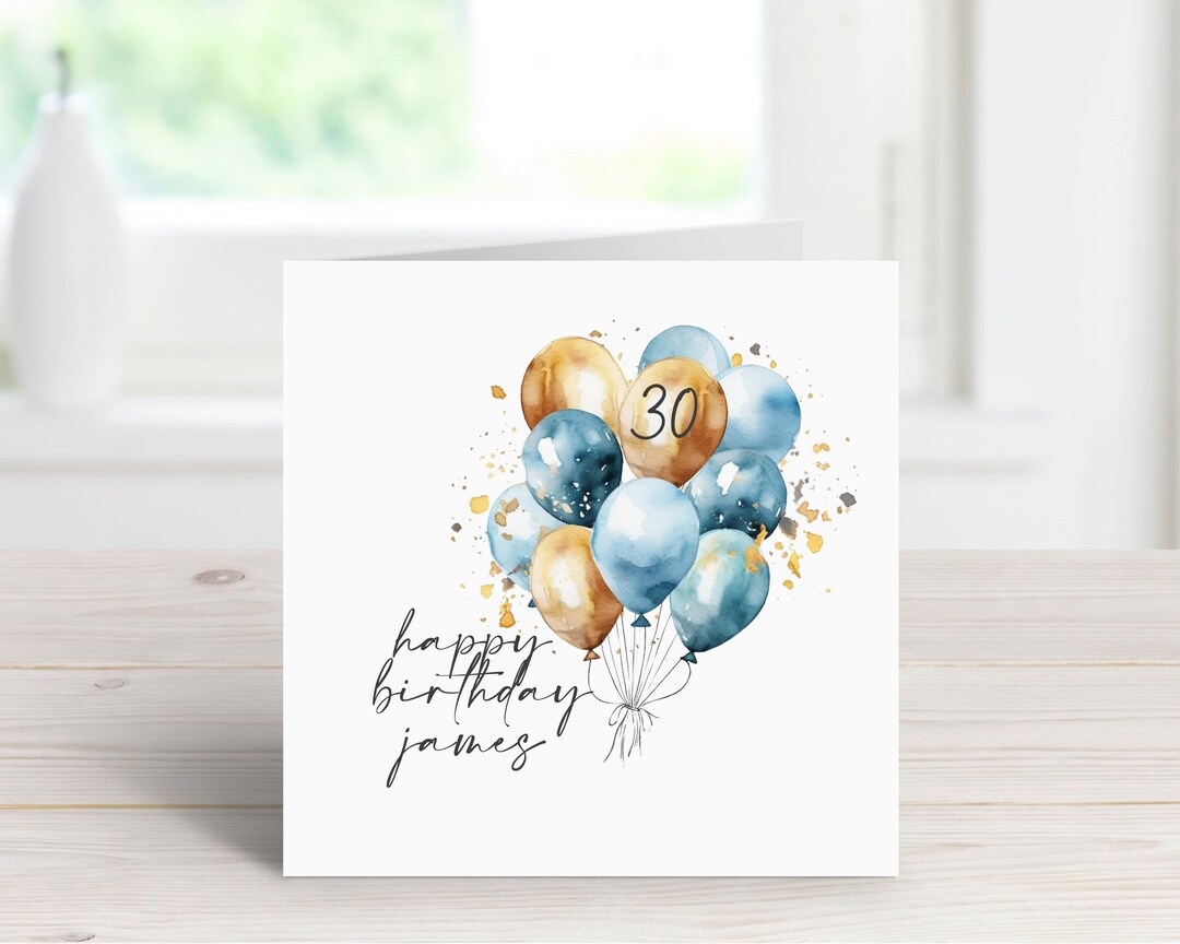 30th Birthday Card | Blue Birthday Card | Thirty Birthday Card ...
