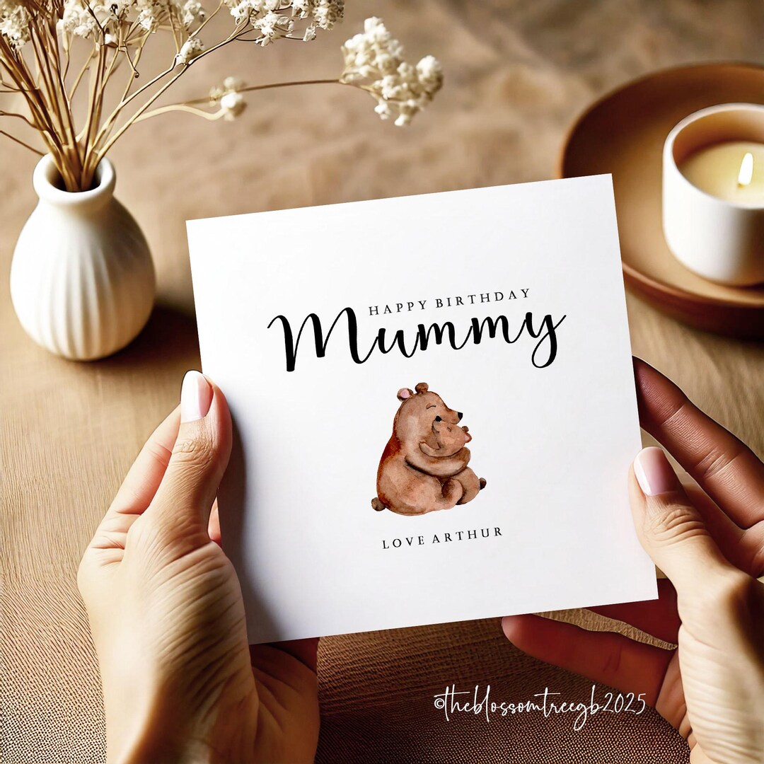 Mummy Birthday Card, Mummy Bear, Mommy Birthday, Card for Mummy, From ...