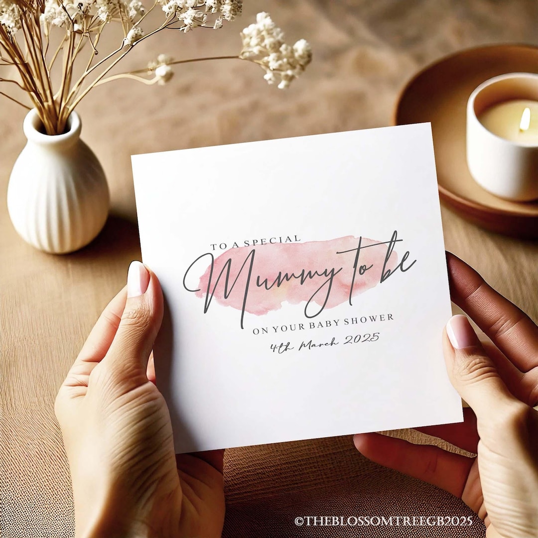 Pink Baby Shower Card | Pink Mummy to Be Card | Baby Shower Card | Baby ...