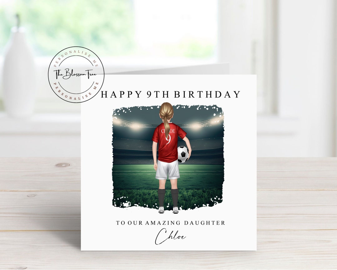 Football Birthday Card Girl Football Birthday Card Boy Football Card ...